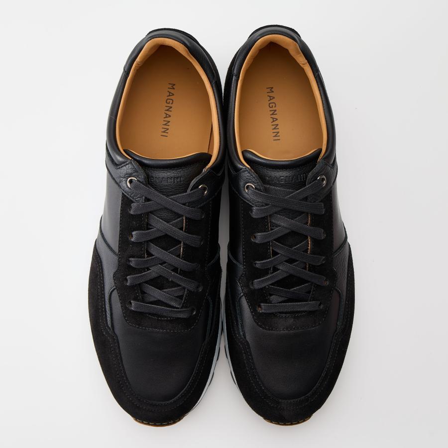 MAGNANNI 公式 マグナーニ ブランド メンズ 靴 紳士靴 クラシックランナーソール コンビレザースニーカー ブラック 33933 BL 2025 S/S : MAGNANNI(マグ ...