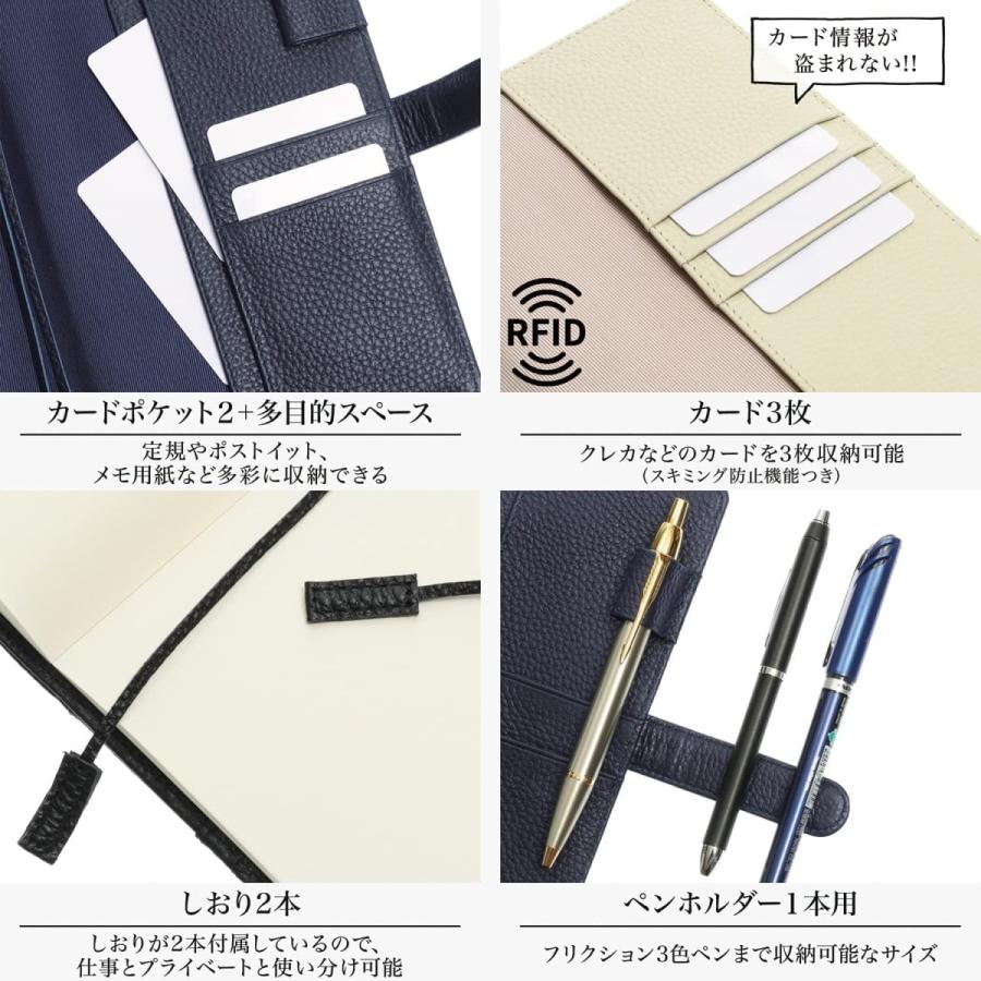 ノートカバー B6 本革 手帳カバー ブランド おしゃれ ノートブックカバー 2冊 ほぼ日手帳 2022 A6 レザー 大学 NC0 : nc0 : 財布バッグメンズ のBLUE ...