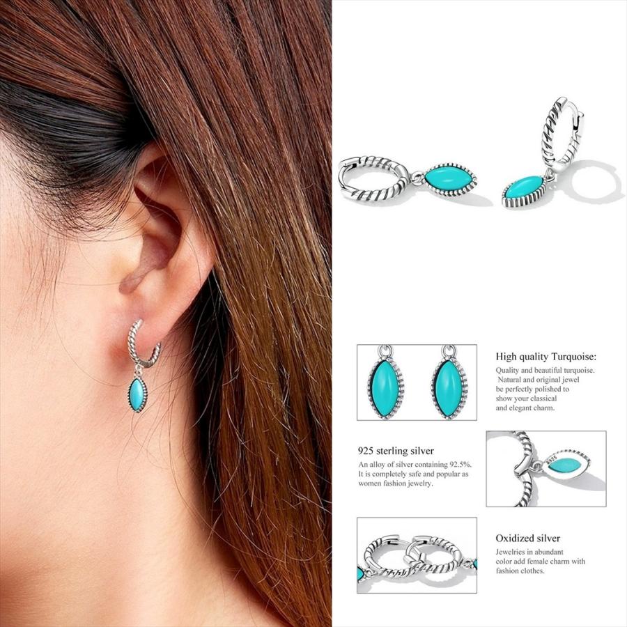 ハワイアンジュエリー 即納 ターコイズ オーバル & フープ シルバー925 (S925) ピアス [Tselection] : Hawaiian moon MAHEALANI - 通販 ...