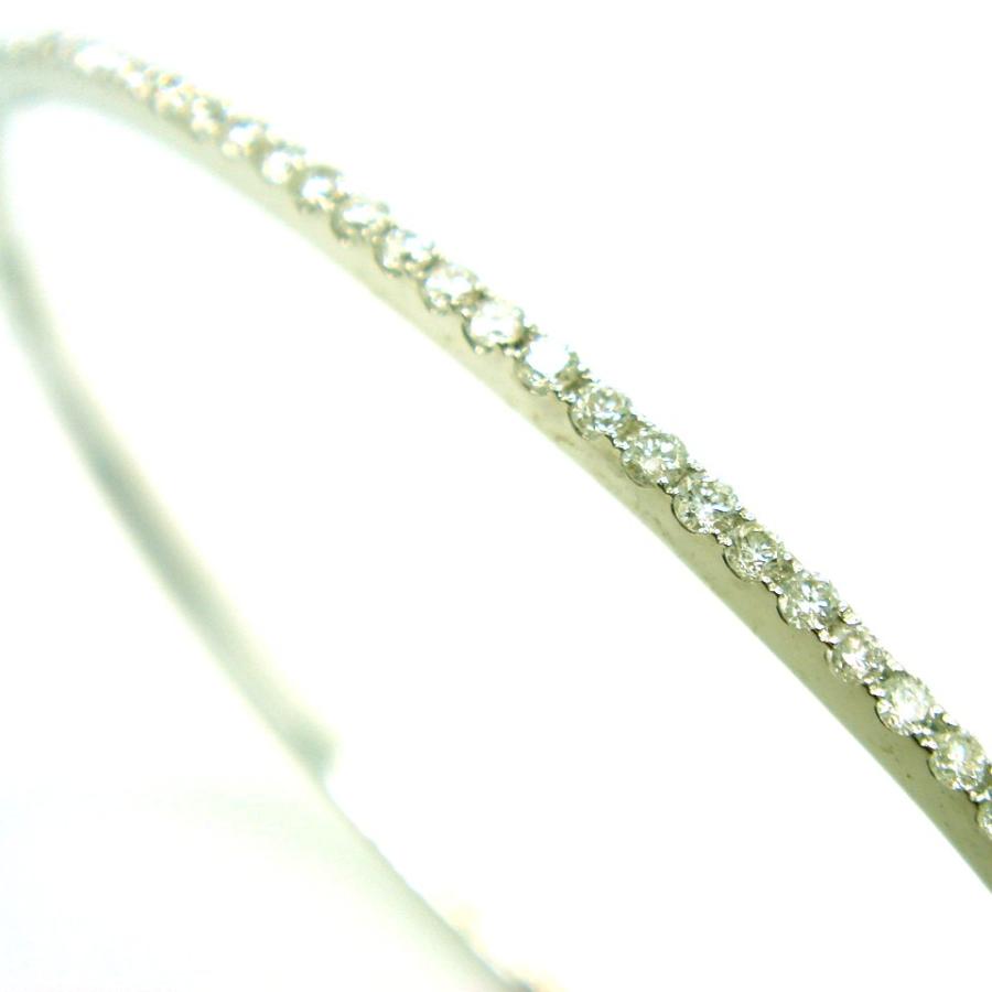 BR34:K18WG ダイヤ バングル : マホガニーホール Yahoo!店 - 通販 - Yahoo!ショッピング