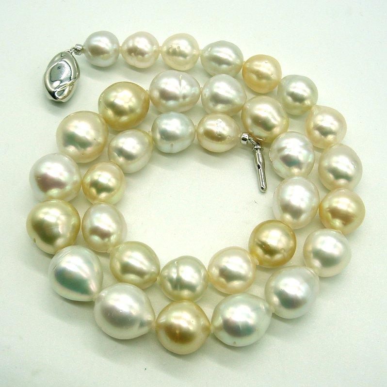 PL249:SV 白蝶バロック真珠(10.0-12.8mm) マルチカラー チョーカー ネックレス : マホガニーホール Yahoo!店 ...