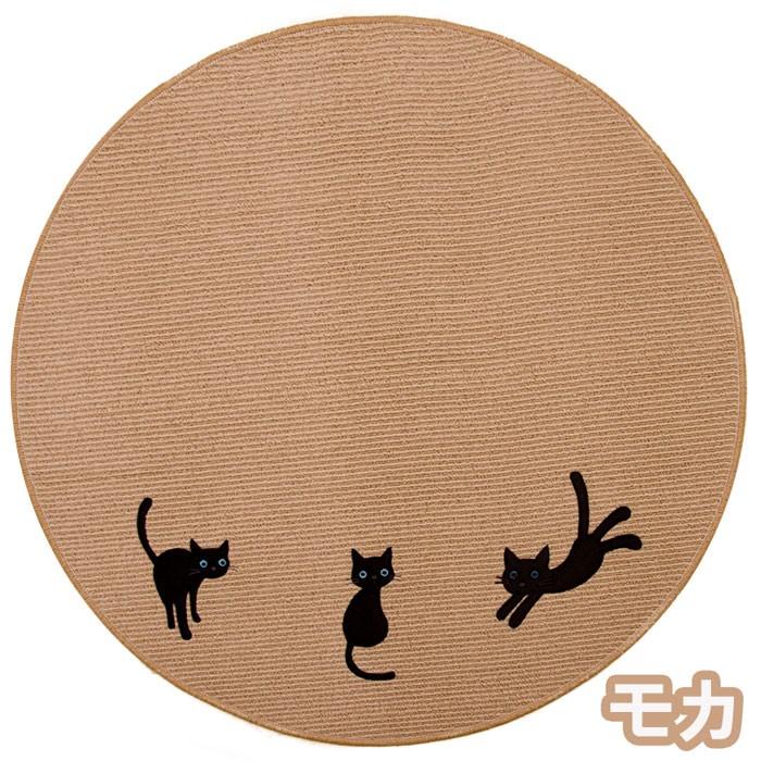 ラグ 円形 小さめ 80cm ラグマット ねこ柄 猫 撥水 ラグマット 洗える 80 カーペット 円形ラグ 北欧 ラグ 丸型 おしゃれ ラグ ...
