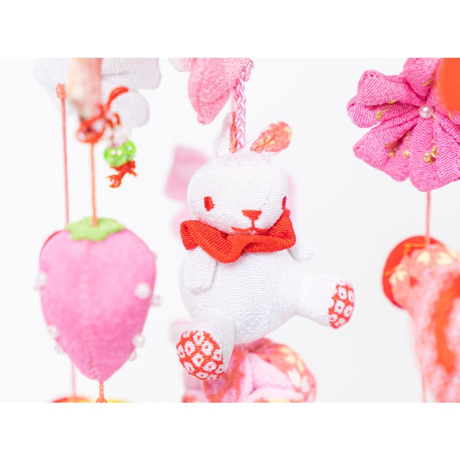 雛人形 お雛様 コンパクト おしゃれ かわいい つるし雛飾り つるし雛 いちごうさぎ H47.5 : 雛人形メーカーMAHOROBA(マホロバ) - 通販 - Yahoo!ショッピング