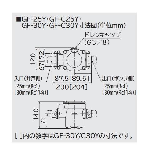 日立（HITACHI） ポンプ GF-25Y 砂こし器 配管口径25mm 砲金製 ※GF-25X後継品 [ ] : まいどDIY - 通販 ...
