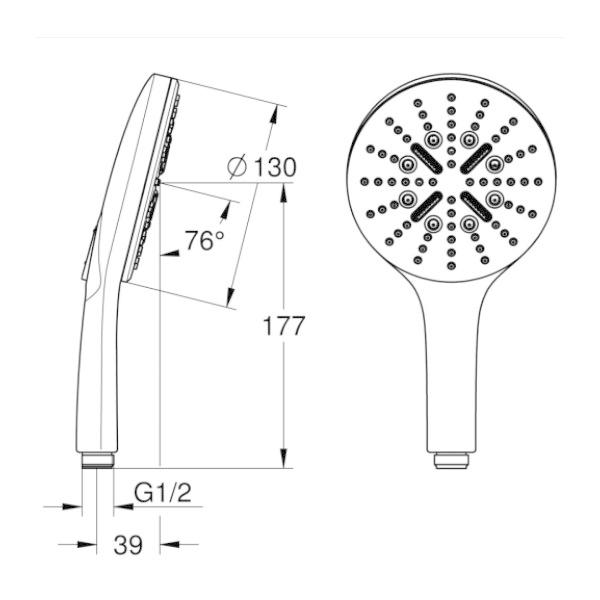 GROHE グローエ 2654400J シャワー＆シャワーシステム スマートアクティブ ハンドシャワー 130ラウンド クローム ...