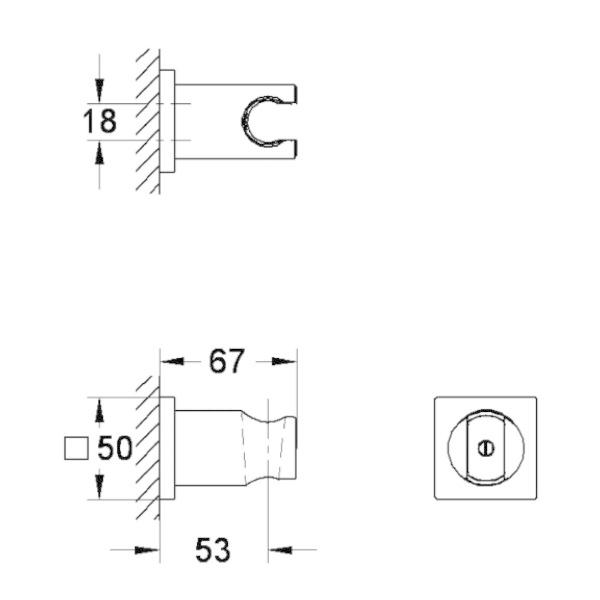 GROHE グローエ 27075000 シャワー＆シャワーシステム シャワーパーツ シャワーホルダー クローム [ ] : まいどDIY ...