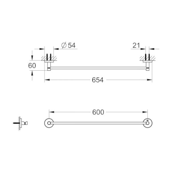 GROHE グローエ 40366001 アクセサリー エッセンシャル タオルバー 654mm クローム [ ] : まいどDIY - 通販 ...
