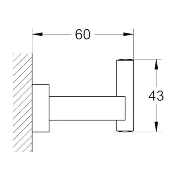 GROHE（グローエ） 40511001 アクセサリー エッセンシャルキューブ ローブフック クローム [ ] : まいどDIY - 通販 ...