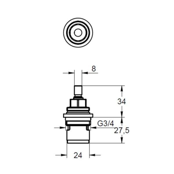 GROHE グローエ 45888000 パーツ カーボジュールセラミックヘッドパーツ サイズ3/4” 90°左回転開栓 [ ] : まいど ...