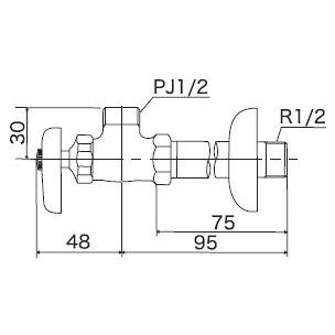 止水栓 KVK K6W-P2 単水栓 アングル形止水栓 : k6w-p2 : まいどDIY - 通販 - Yahoo!ショッピング