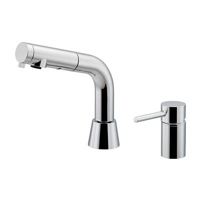 カクダイ（KAKUDAI） 185-007-CH 水栓金具 台付シングルレバー引出し混合栓 SYATORA ブレードホース 逆流防止機能付 : まいどDIY - 通販 - Yahoo!ショッピング