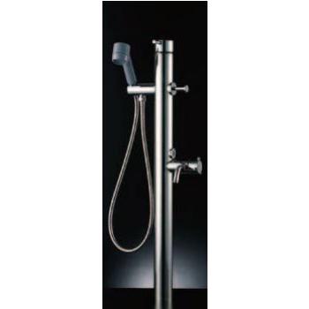 INAX（イナックス） INAX/LIXIL LF-902S シャワー付水栓柱(レバーハンドル) 単水栓柱 シルバー系 逆止弁付 850mm 一般地・寒冷地共用 丸型 水道柱 水栓スタンド 庭 ...