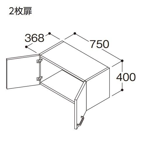 TOTO ウォールキャビネット 【LWPB075ANA2 扉カラー】 Vシリーズ 2枚扉 間口750 高さ400 [♪⇔] : まいどDIY - 通販 - Yahoo!ショッピング
