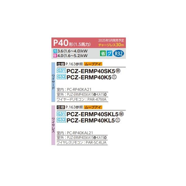 三菱 PCZ-ERMP40SKL5 業務用エアコン 天吊 スリムER 標準シングル P40形 1.5馬力 単相 200V ワイヤレス ♪∀ : まいどDIY - 通販 - Yahoo!ショッピング