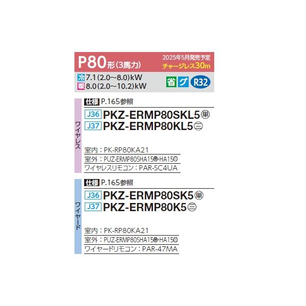 三菱 PKZ-ERMP80KL5 業務用エアコン 壁掛 スリムER 標準シングル P80形 3馬力 三相 200V ワイヤレス ♪∀ : まいどDIY - 通販 - Yahoo!ショッピング