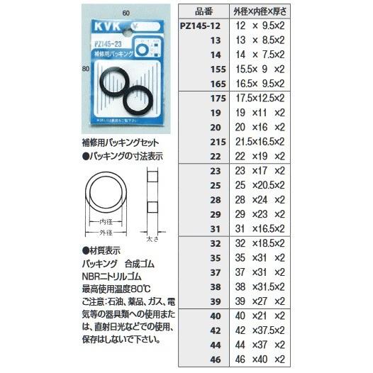 KVK PZ145-12 補修パッキングセット :pz145-12:まいどDIY - 通販 - Yahoo!ショッピング