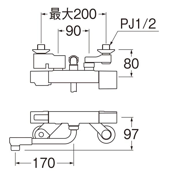 SANEI（水栓金具） 水栓金具 三栄水栓 SK1811K サーモシャワー混合栓 壁付 寒冷地 : まいどDIY - 通販 - Yahoo!ショッピング