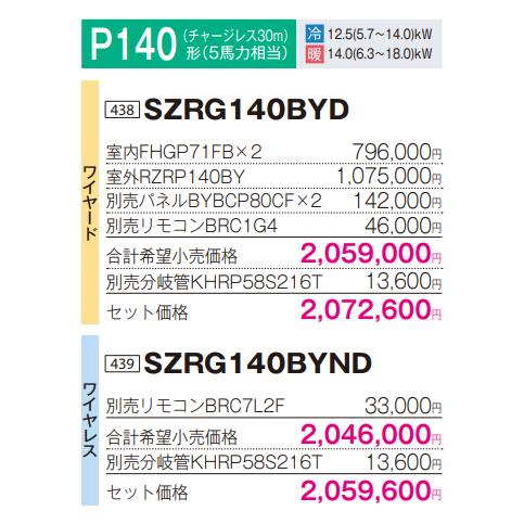 ダイキン ダイキン【SZRG140BYD+分岐管】 天井埋込カセット形 エコ・ダブルフロー 標準 ツイン同時マルチ EcoZEAS 5馬力 三相 ワイヤード [♪∀ ] : まいどDIY ...