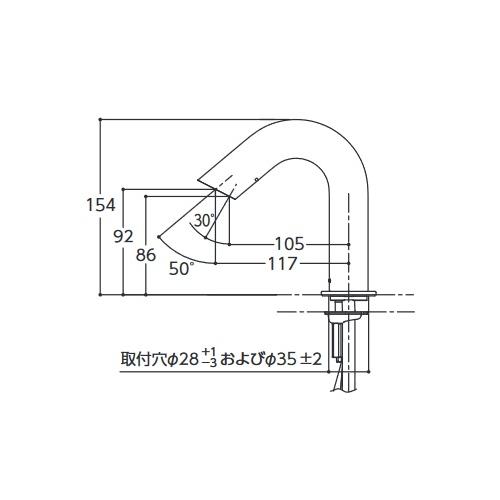 TOTO TOTO TLE31SA2J 水栓金具 アクアオート(台付自動水栓) Aタイプ「きれい除菌水」搭載 AC100Vタイプ ワンプッシュ式 サーモ [ ] : まいどDIY - 通販 ...