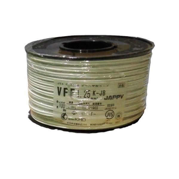 JAPPY（ジャッピー） VFF 1.25SQ シロ ボビンK JB ビニル平形コード(VFF) 白色 条長100m : まいどDIY ...