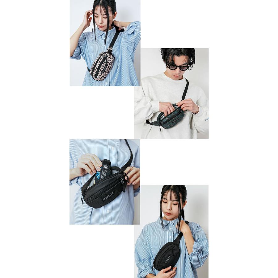 KiU kiu キウ バッグ 300D ボディバッグ ミニ K376 レディース メンズ 撥水 防水 軽い 軽量 小さめ ブランド かっこいい おしゃれ 黒 ブラック レオパード : MSS ...