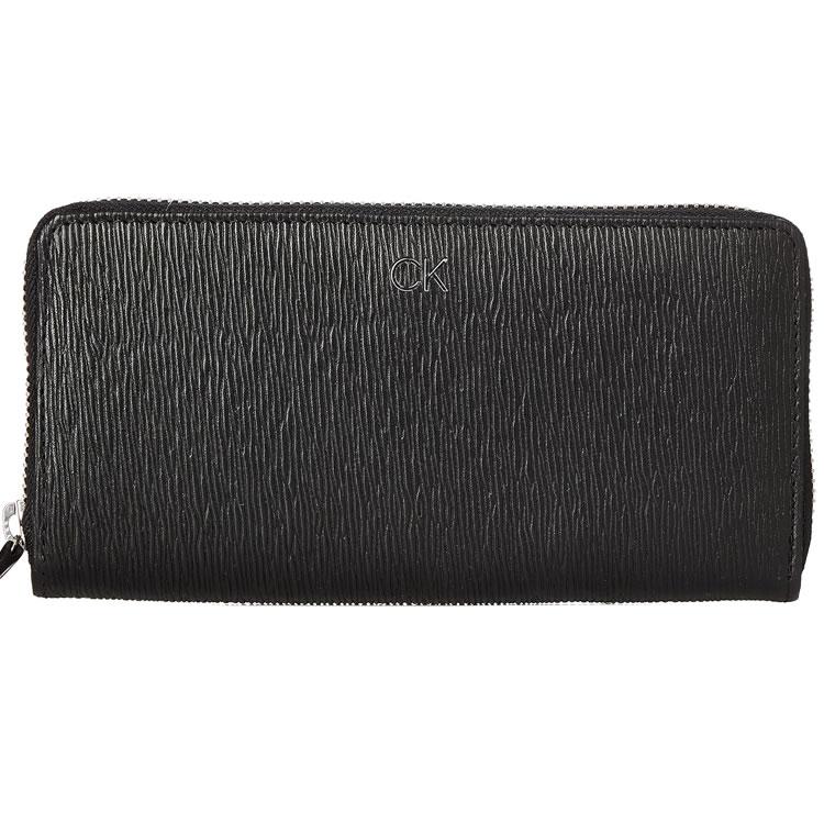 カルバンクライン Calvin Klein 財布 長財布 ジップ アラウンド ウォレット メンズ レディース ラウンドファスナー 本革 革 レザー ブランド 黒 ブラック :197-126 ...