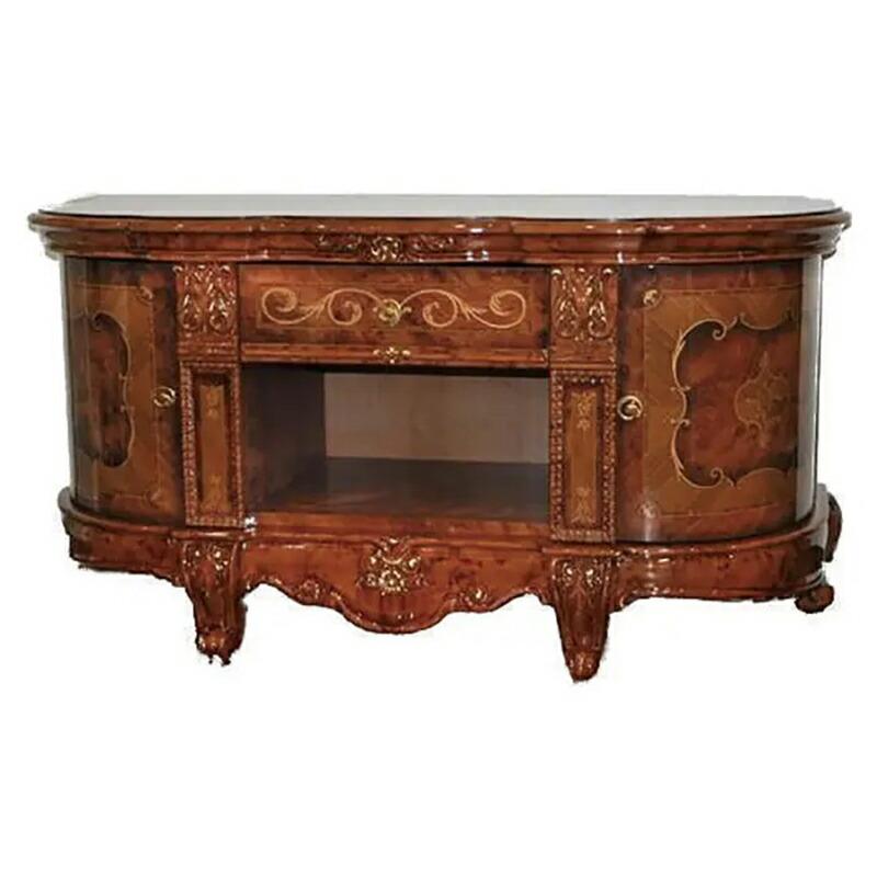 サルタレッリ ヴェルサイユ ミディアム テレビ台 ウォールナット 幅127cm / テレビ ローボード 輸入家具 イタリア製 アンティーク風 クラシック Saltarelli : メゾン・ド ...