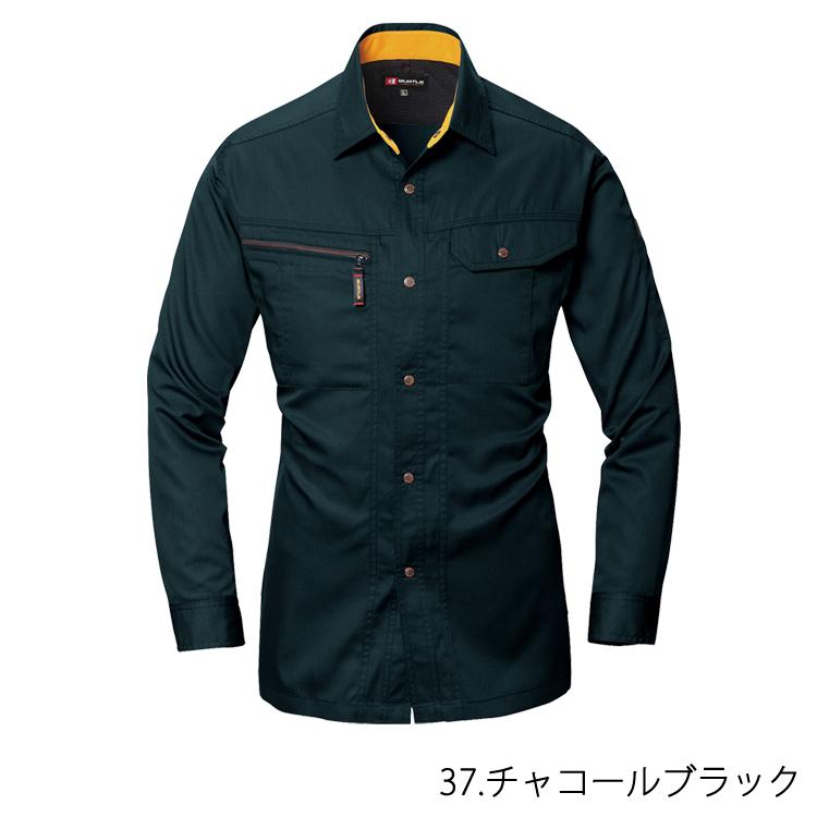 BURTLE 作業着 オールシーズン ワーク シャツ バートル 長袖シャツ 6033 ワークウェア ライダース ストリート かっこいい DIY 制電 おしゃれ 長袖 日本製素材 : uni ...