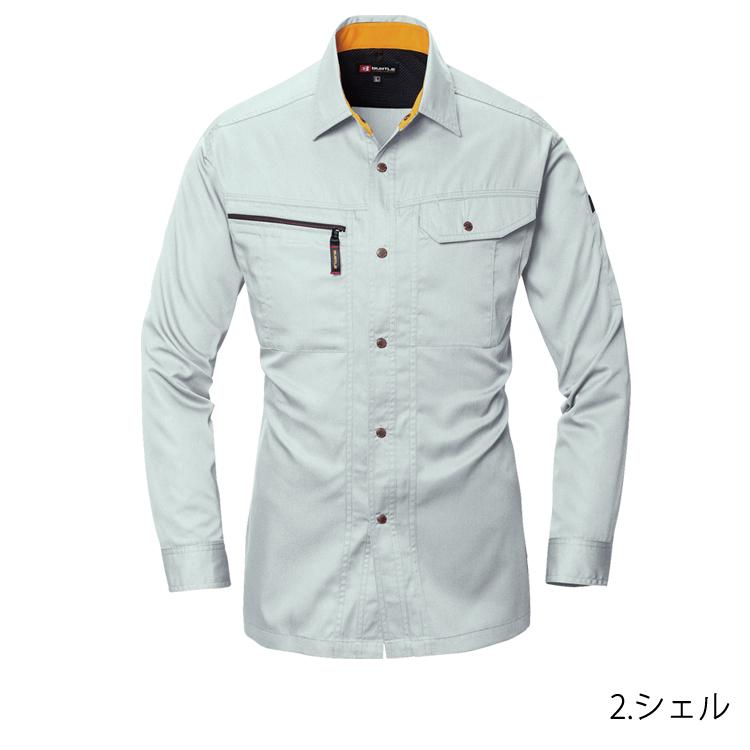 BURTLE 作業着 オールシーズン ワーク シャツ バートル 長袖シャツ 6033 ワークウェア ライダース ストリート かっこいい DIY 制電 おしゃれ 長袖 日本製素材 : uni ...