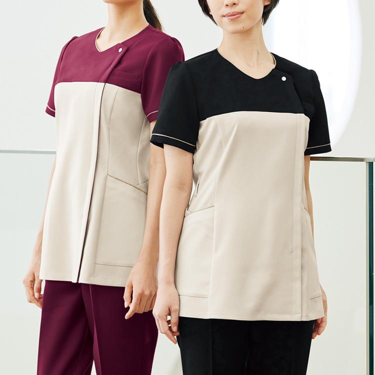 ジョア アンジョア レディース 半袖 チュニック スクラブ トップス 透けにくい かわいい 美容 エステ ネイルサロン 医療 ユニフォーム クリニック 制服 42051 : uni-que ...