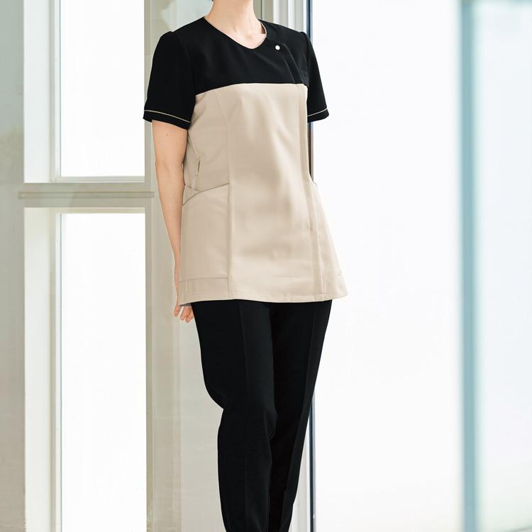 ジョア アンジョア レディース 半袖 チュニック スクラブ トップス 透けにくい かわいい 美容 エステ ネイルサロン 医療 ユニフォーム クリニック 制服 42051 : uni-que ...