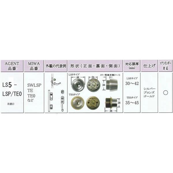 3個セット AGENT,エージェント LS5-LSP/TE0 シルバー色 MIWA TE0,LSP,SWLSP,TE鍵交換用シリンダー 鍵 交換 : 鍵の卸売りセンターYahoo!店 - 通販 ...