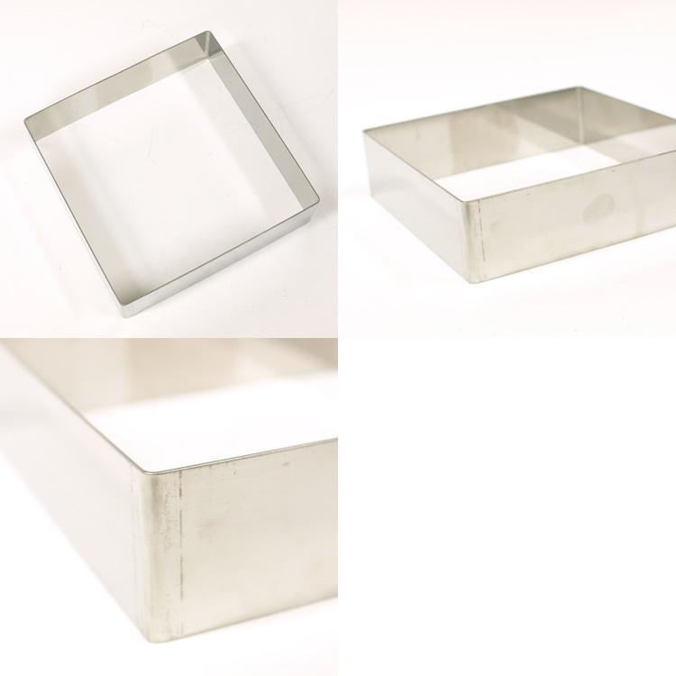 角 セルクル型 21cm × 高5cm 18-8 ステンレス : 馬嶋屋菓子道具 角 セルクル型 21cm × 高5cm 18-8 ステンレス : 馬嶋屋菓子道具