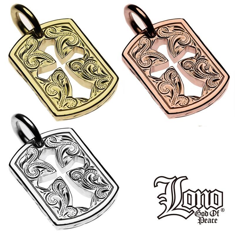 Lono（ロノ） クロス ペンダント PC035B スクロール 波 ハワイアンジュエリー(トップのみ) ハワイアンジュエリー 14K ゴールド ...