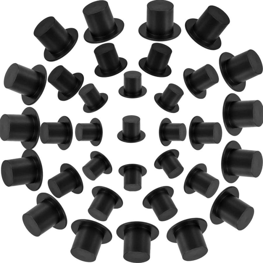 120 Pieces Mini Black Top Hats Miniature Top Hats Plastic Magician Hats ...