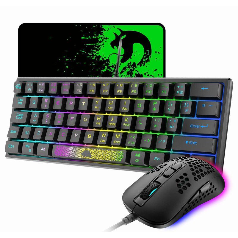 IYOU LANG TKL K62 ゲーミングキーボード マウスセット テンキーレス 60% miniハニカムデザイン 62キー 静音 軽量 :20230722082921-01392:矢嶋 ...