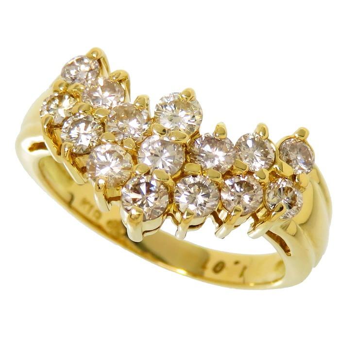 12.5号 V字 ダイヤモンド 計1.01ct リング・指輪 K18ゴールド 4.4g レディース : 真子質店 ヤフーショッピング店 - 通販 - Yahoo!ショッピング