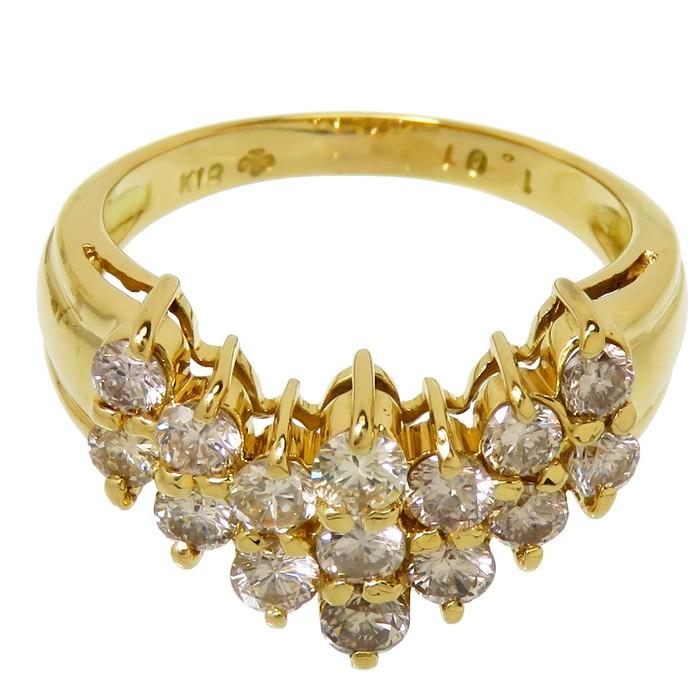 12.5号 V字 ダイヤモンド 計1.01ct リング・指輪 K18ゴールド 4.4g レディース : 真子質店 ヤフーショッピング店 - 通販 - Yahoo!ショッピング