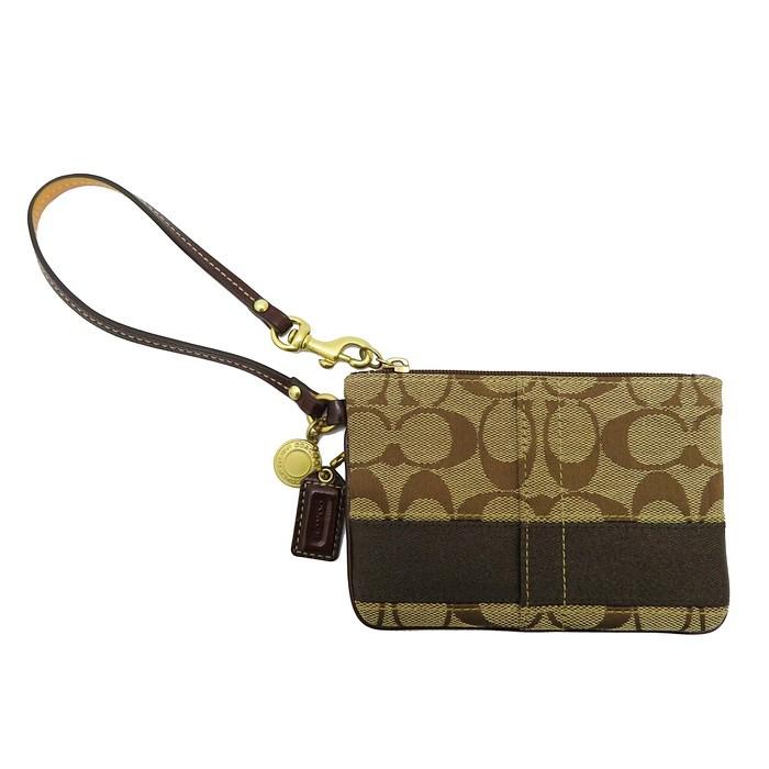 COACH COACH/コーチ L0649-40028 アクセサリーポーチ 小物入れ ポーチ キャンバス/レザー ブラウン レディース ...