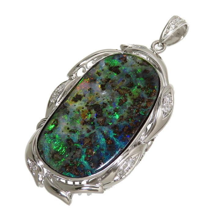 ★★最終特価品 ボルダーオパール 19.35ct ダイヤモンド 計0.15ct ペンダントトップ Pt900プラチナ 16.5g レディース : 真子質店 ヤフーショッピング店 - 通販 ...
