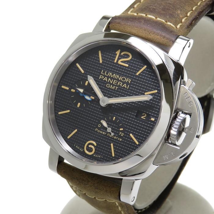 PANERAI ルミノール1950 GMT PAM01537 パワーリザーブ 2019年 V番 クルドパリ 腕時計 ステンレス/レザー 自動 ...