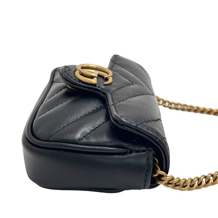 GUCCI（グッチ） GGマーモント 575161 ミニミニチェーン ハンドバッグ レザー 黒 レディース : 真子質店 ヤフーショッピング店 ...