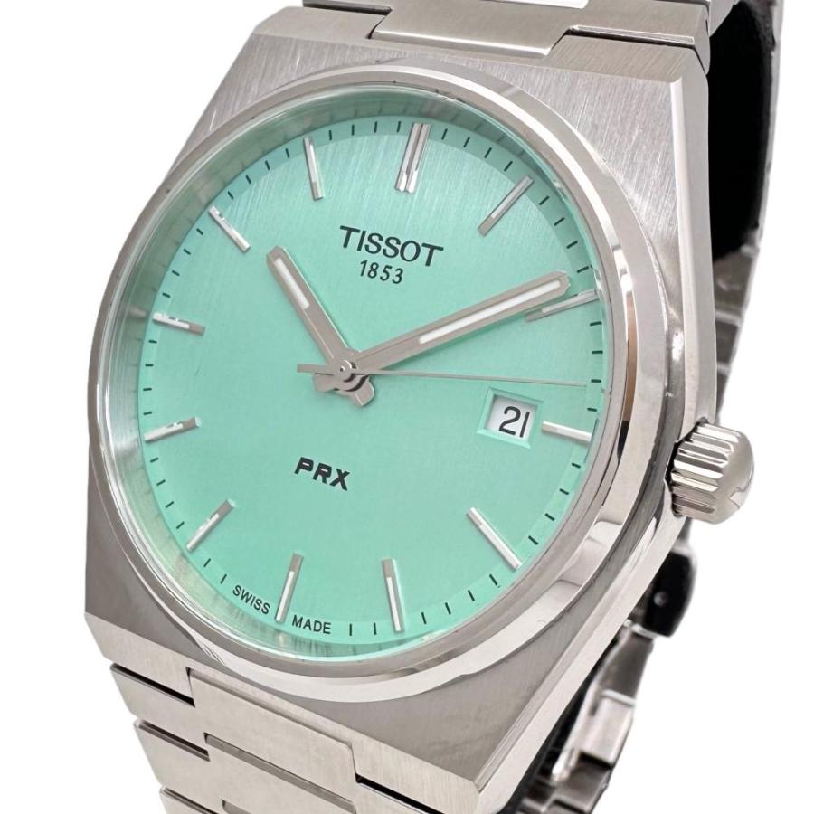 TISSOT TISSOT/ティソ 1853 PRX T137410A 腕時計 ステンレススチール クオーツ ライトグリーン文字盤 メンズ ...