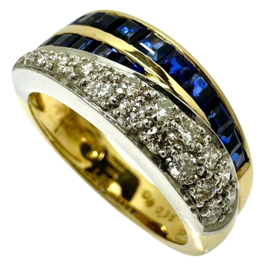 13.5号 サファイア 計1.85ct ダイヤモンド 計0.35ct リング・指輪 K18ゴールド/Pt900プラチナ 7.0g レディース : 真子質店 ヤフーショッピング店 - 通販 ...