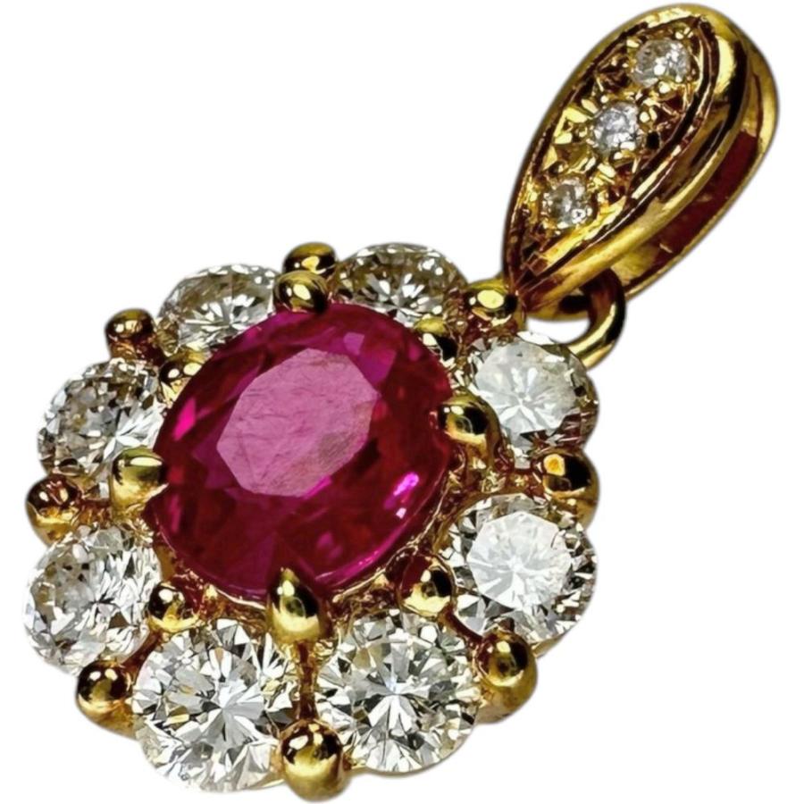 ルビー 0.55ct ダイヤモンド 0.60ct ペンダントトップ K18ゴールド 1.9g レディース : 真子質店 ヤフーショッピング店 - 通販 - Yahoo!ショッピング