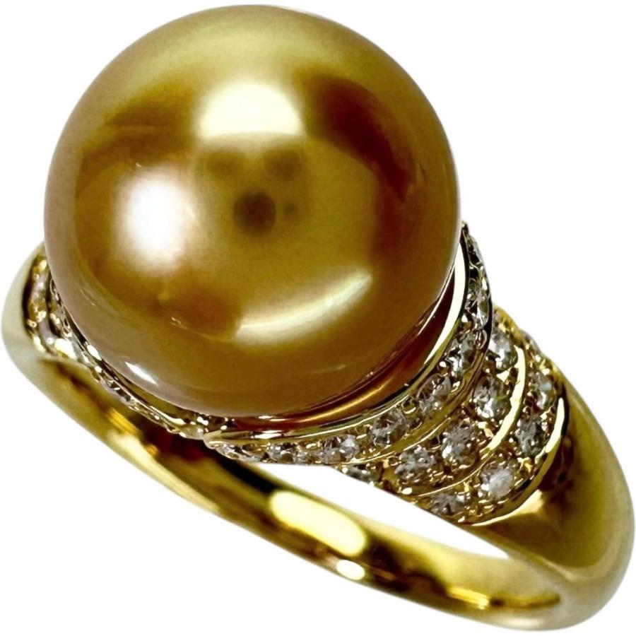 17号 ムーンレインボー 白蝶真珠/ゴールデンパール10.3mm ダイヤモンド 0.37ct リング・指輪 K18ゴールド 7.6g レディース : 真子質店 ヤフーショッピング店 - 通販 ...