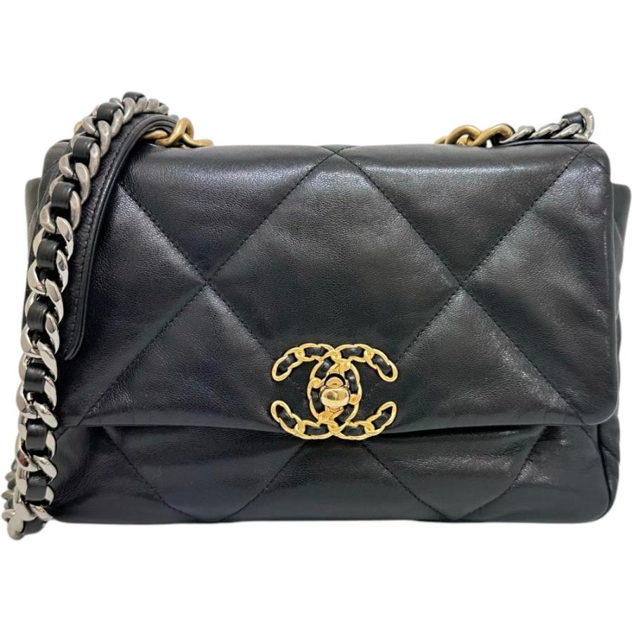 CHANEL CHANEL/シャネル CHANEL19 ディズヌフ チェーンショルダー AS1160 Gカード/Sシール有 ショルダーバッグ 29番台（2020年頃） レザー ブラック ...