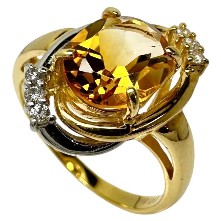 12号 シトリン 1.65ct ダイヤモンド 計0.08ct リング・指輪 K18ゴールド/Pt900プラチナ 4.3g レディース : 真子質店 ヤフーショッピング店 - 通販 ...