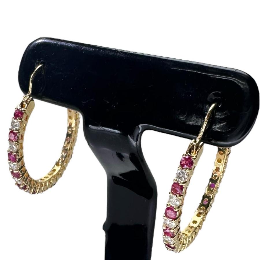 フープ型 ルビー 1.81ct ダイヤモンド 1.29ct ピアス K18ゴールド 8.0g レディース : 真子質店 ヤフーショッピング店 - 通販 - Yahoo!ショッピング