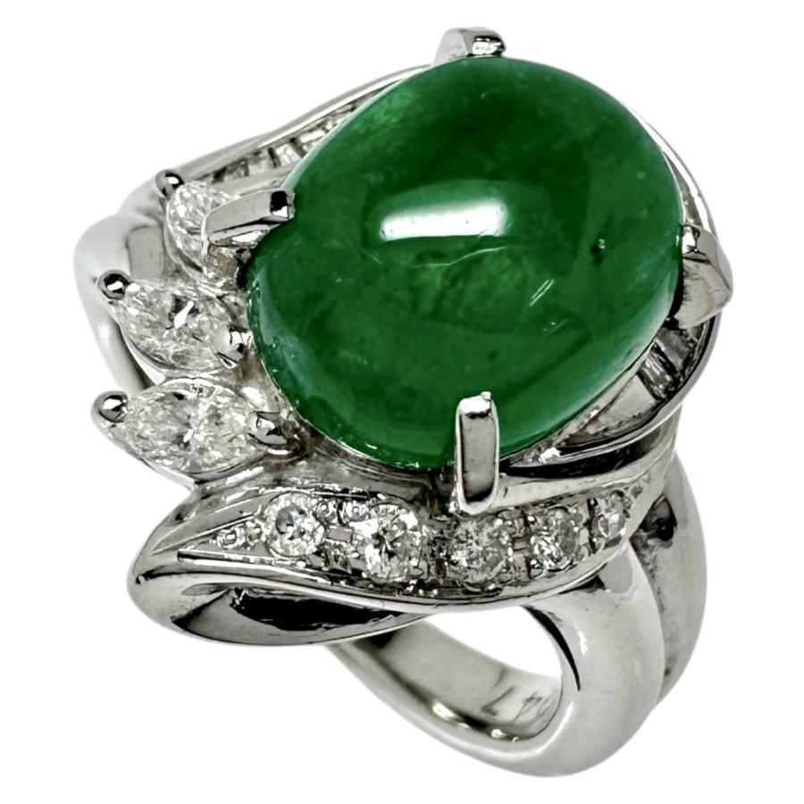 11.5号 カボションエメラルド 3.17ct ダイヤモンド 計0.47ct リング・指輪 Pt900プラチナ 9.7g レディース : 真子質店 ヤフーショッピング店 - 通販 ...